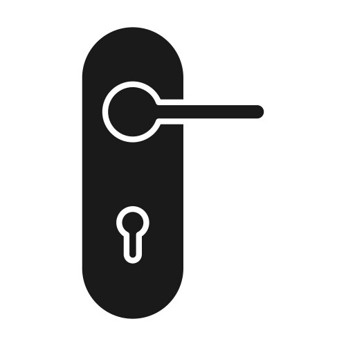 Door handle icon set knob lock latch symbol Vector Image