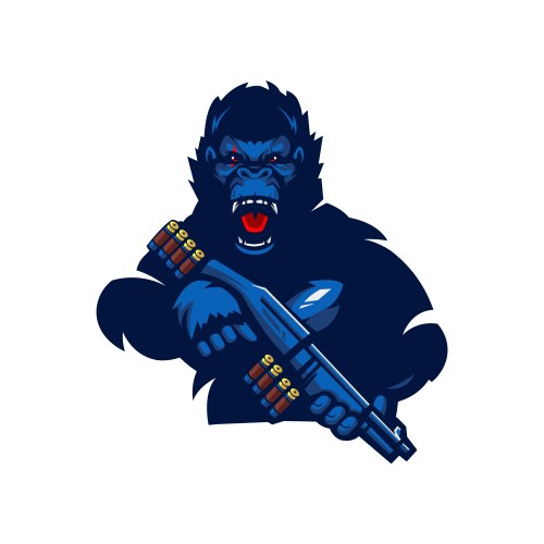 Savage revolutionary gorilla rebel with guns Vector Image