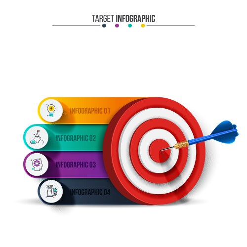 Goals with target information Royalty Free Vector Image