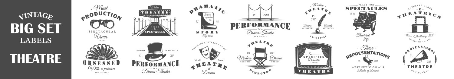 Theatre label Royalty Free Vector Image - VectorStock