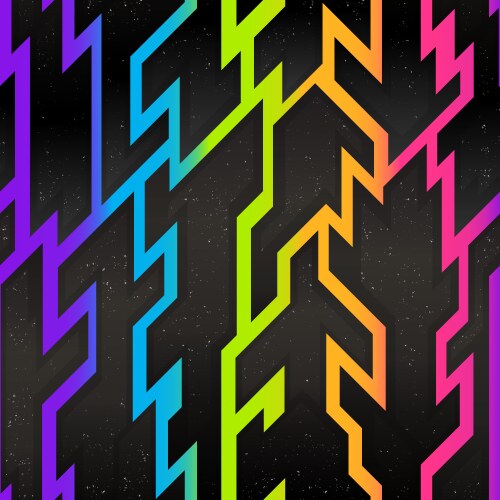 Rainbow psychedelic geometric space seamless Vector Image