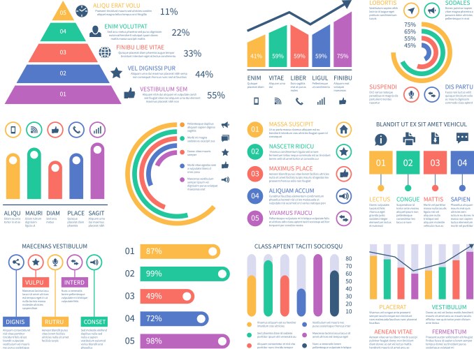 Infographics elements statistics chart option Vector Image