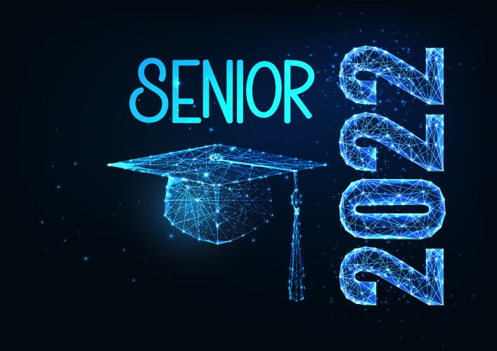 Futuristic graduation 2025 concept banner Vector Image