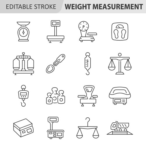 Measurement tools icon pack Royalty Free Vector Image