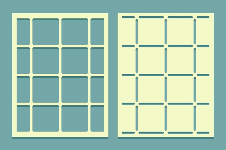 Die and laser cut screen panels with tile Vector Image