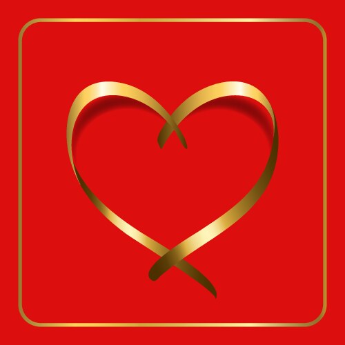 Gold heart ribbon 1 Royalty Free Vector Image - VectorStock