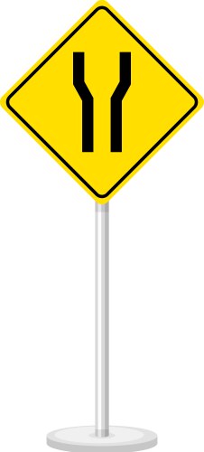 Yellow traffic warning sign on transparent Vector Image