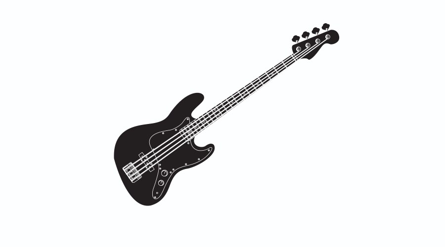 Electric and bass guitar headstock silhouettes Vector Image Electric and bass guitar headstock silhouettes Vector Image