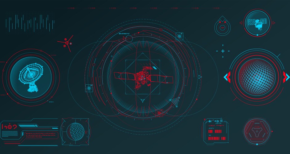 Data elements for sci-fi interface Royalty Free Vector Image