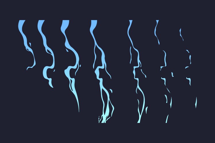 Cartoon lightning sprite animation thunderbolt Vector Image