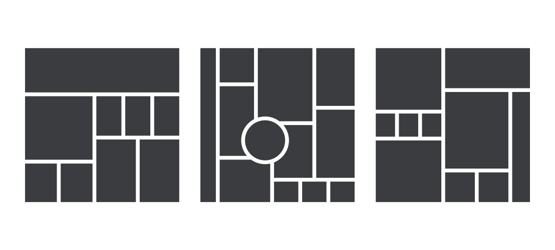 Photo collage template moodboard layout mosaic Vector Image