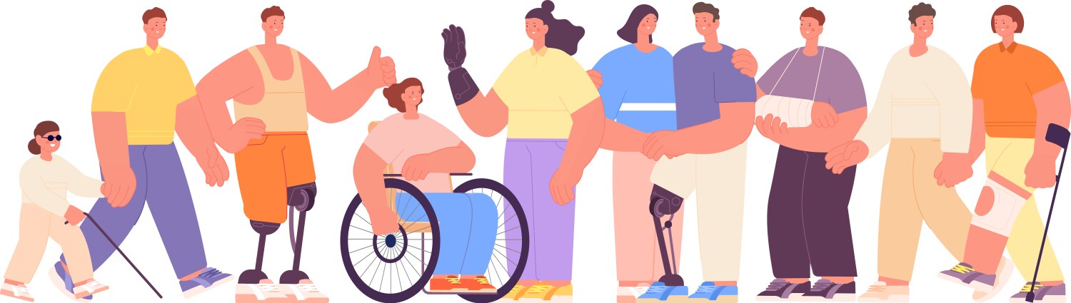 Group of people standing together community Vector Image