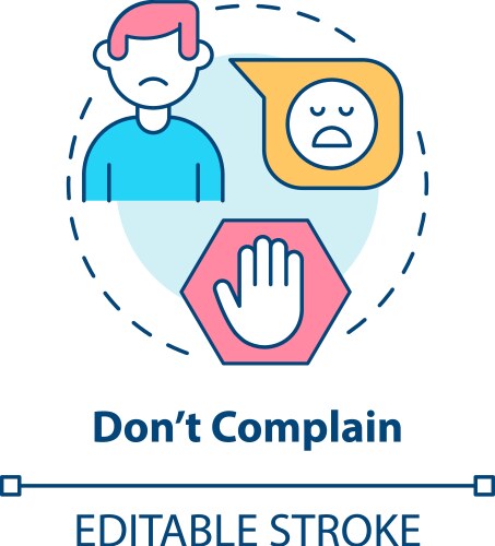Do not complain red concept icon Royalty Free Vector Image