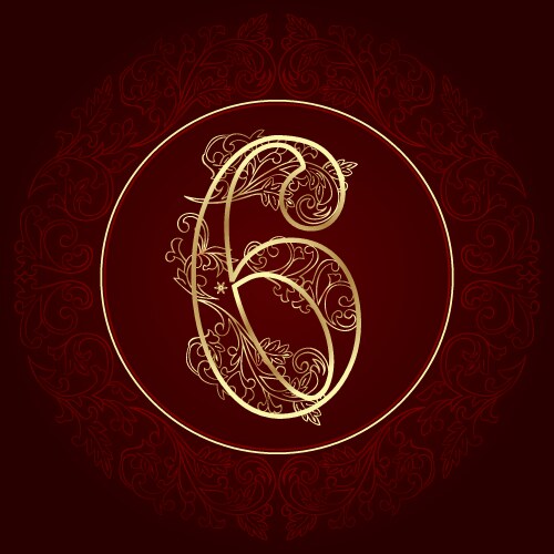 Set of vintage floral numbers Royalty Free Vector Image