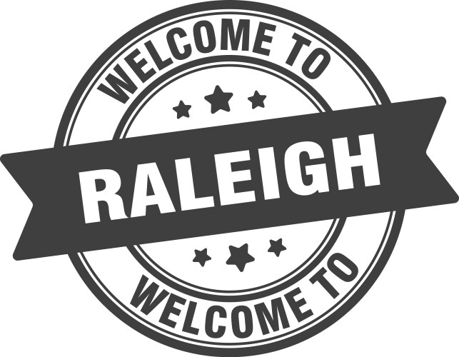 Welcome to raleigh stamp round sign Royalty Free Vector