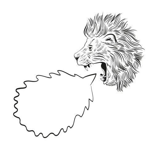 Roaring lion engraving sketch Royalty Free Vector Image