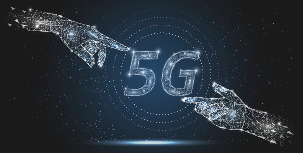 5g network wireless technology flowchart Vector Image