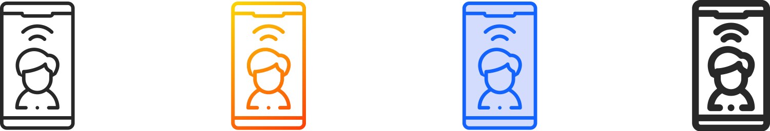 Calling iconthin linear gradient blue stroke Vector Image