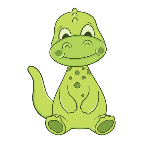 Cute happy baby dinosaur clipart Royalty Free Vector Image