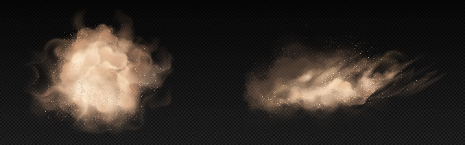 Road dust cloud from under wheels Royalty Free Vector Image