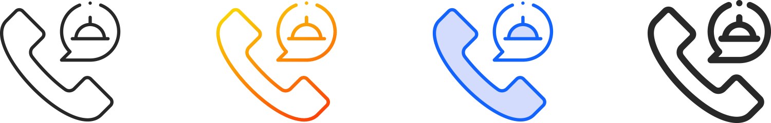 Call order iconthin linear gradient blue stroke Vector Image