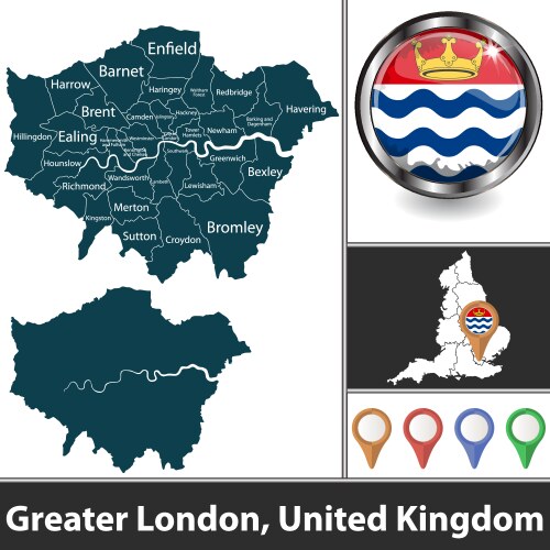 United kingdom map with selectable territories Vector Image