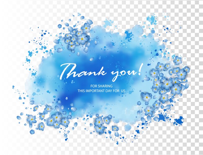 Floral spring thank you pink flowers card Vector Image