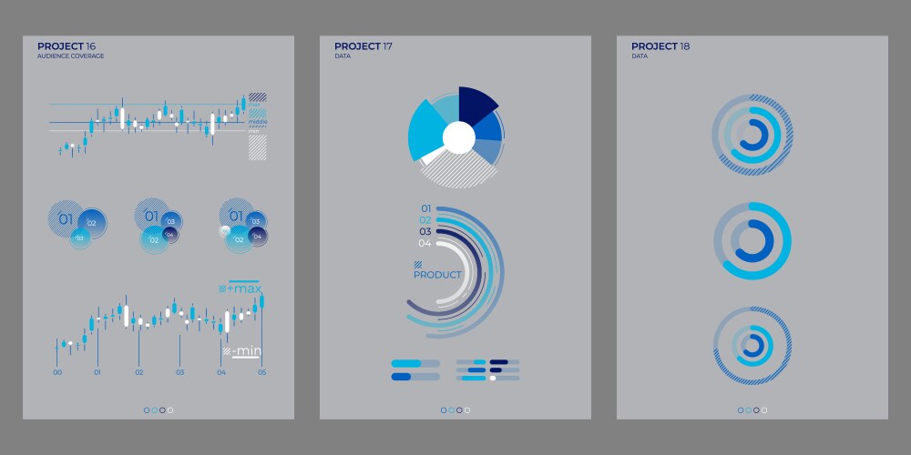 Abstract elements business charts Royalty Free Vector Image