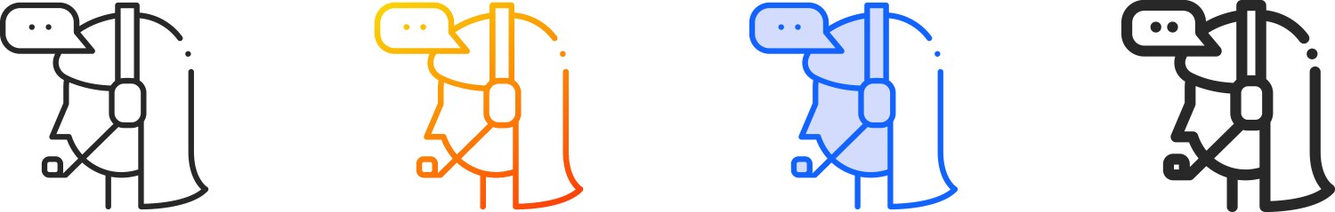 Calling iconthin linear gradient blue stroke Vector Image