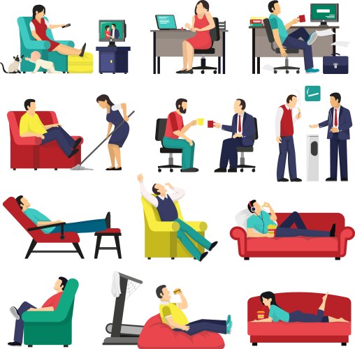 Office syndrome stressed workers people Royalty Free Vector