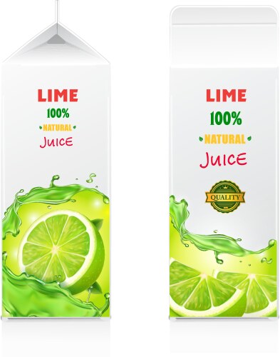 Juice package set carton box Royalty Free Vector Image