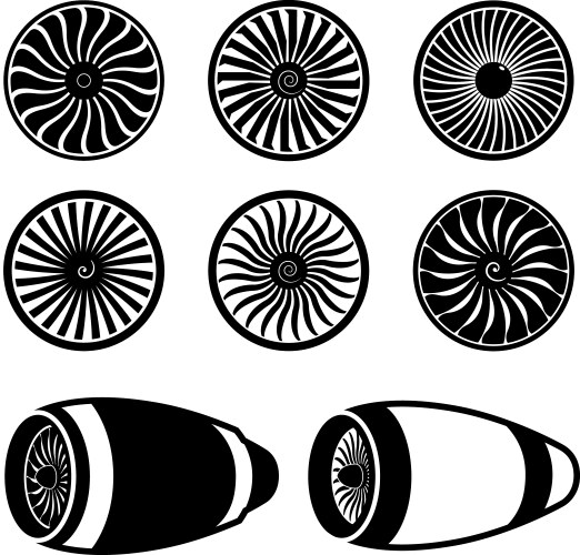 Aircraft engine turbine background Royalty Free Vector Image