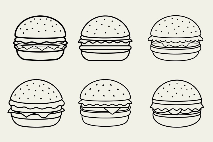 Burger Outline Vector Images (over 17,000)