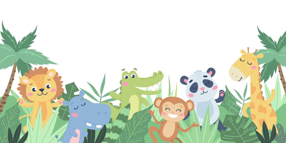 Children s animals background cute Royalty Free Vector Image