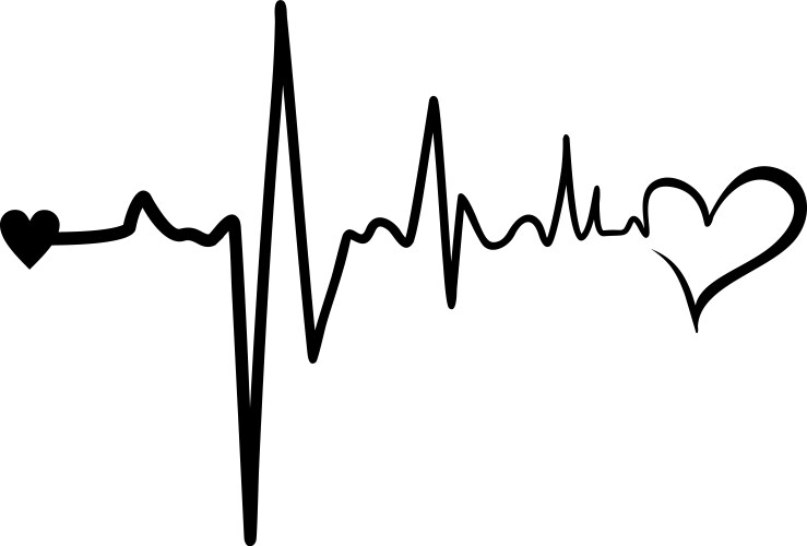Heartbeat outline icon simple heart beat Vector Image