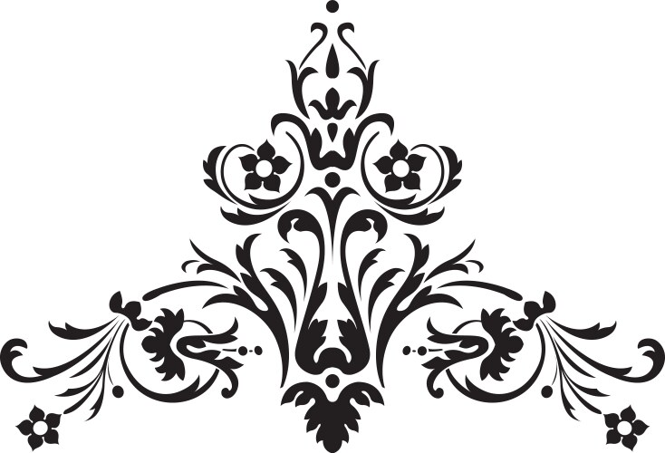 Seamless lace vertical long pattern set black Vector Image