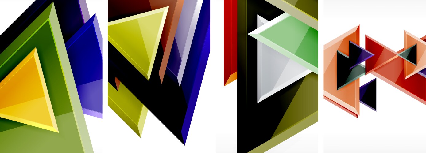 A collage of colorful triangles on white Vector Image