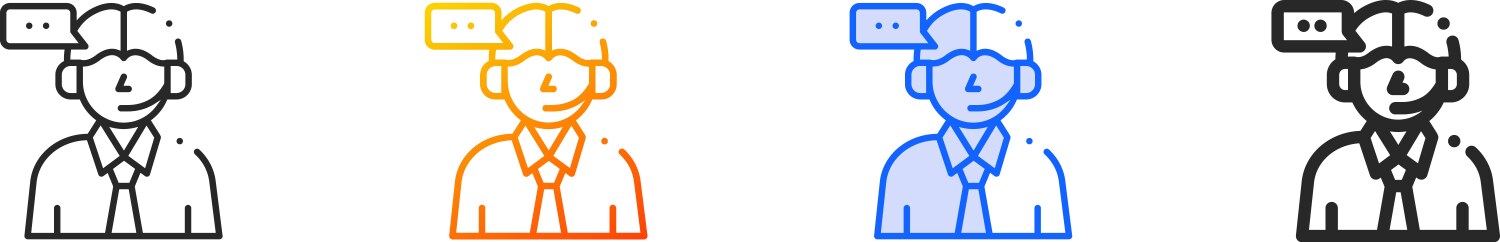 Calling iconthin linear gradient blue stroke Vector Image