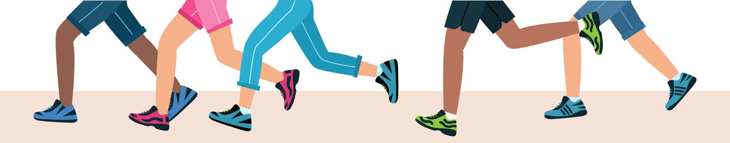 People walking backward cartoon Royalty Free Vector Image