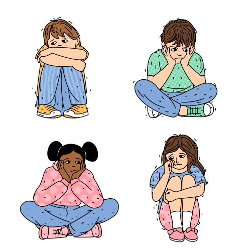 Sad Children Vector Images (over 8,700)