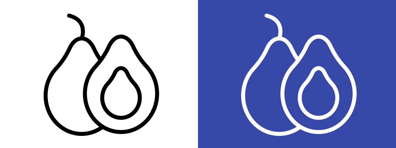 Avocado icon linear logo mark in black and white Vector Image