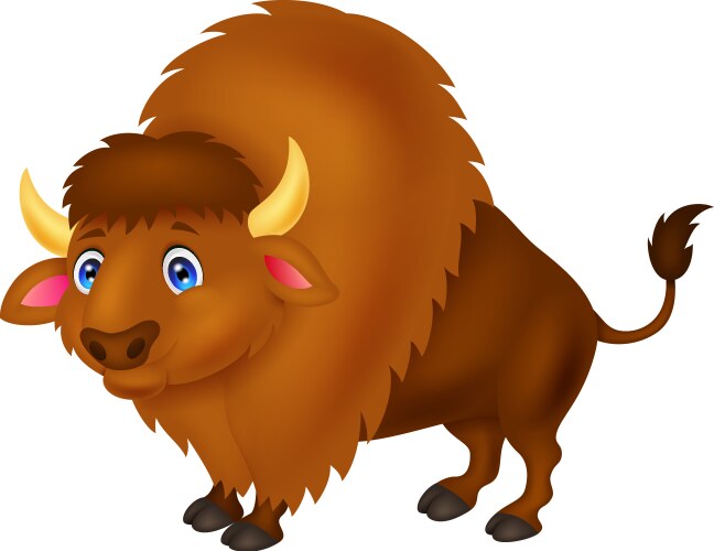 Bison cartoon Royalty Free Vector Image - VectorStock