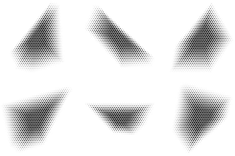 Halftone hexagon pattern reprographic technique Vector Image