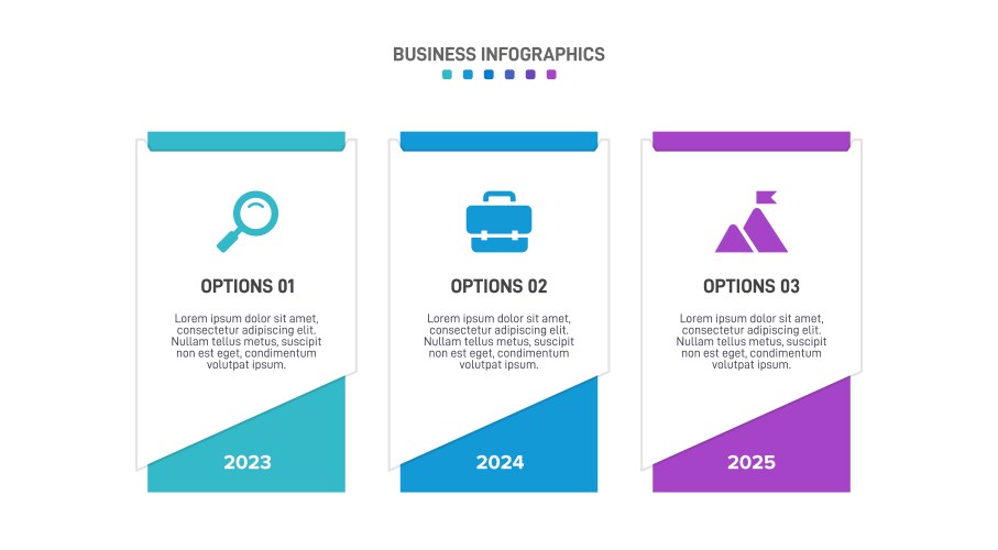 Horizontal progress bar featuring 3 arrow-shaped Vector Image