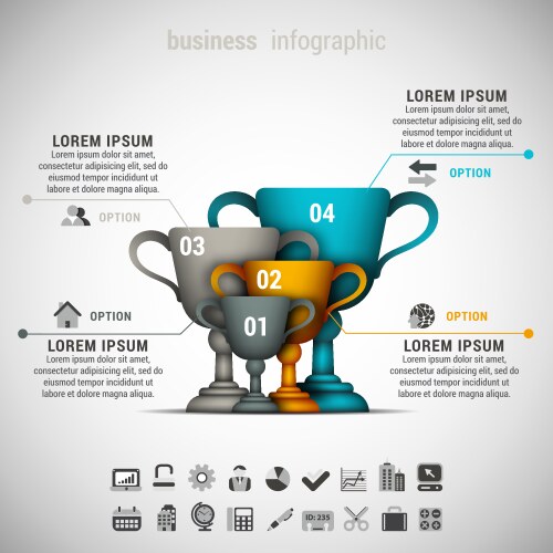 Winner cup success infographic presentation Vector Image