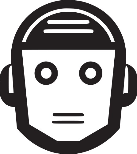 Robot - black and white isolated icon Royalty Free Vector
