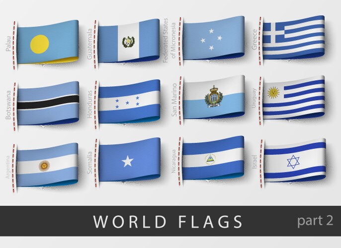 Set of flag labels all countries Royalty Free Vector Image
