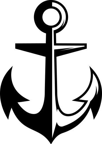 Anchor and rudder sign Royalty Free Vector Image