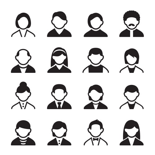 People icon set Royalty Free Vector Image - VectorStock