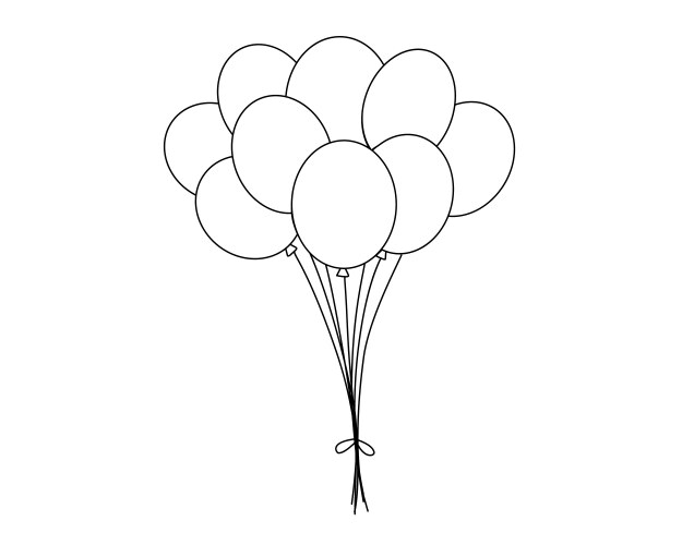 Bunch of Balloons Outline Vector Images (over 510)